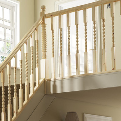 Cambridge Pine 41mm Rope Twist Stair Spindle Trade Box 16 (H)900mm x (W ...