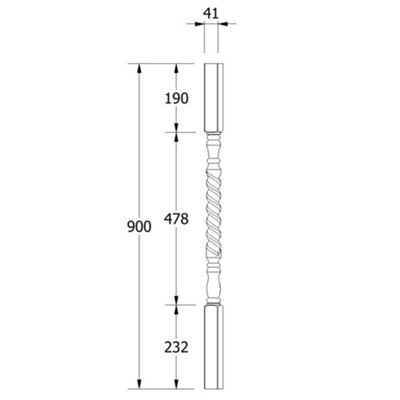 Cambridge Pine 41mm Rope Twist Stair Spindle Trade Box 16 (H)900mm x (W ...
