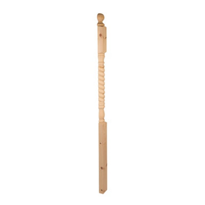 Cambridge Pine Rope Twist Stair Newel Post (H) 1500mm (W) 90mm (D) 43mm ...