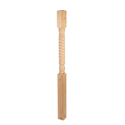 Cambridge Pine Rope Twist Stair Newel Post (H) 1500mm (W) 90mm (D) 90mm