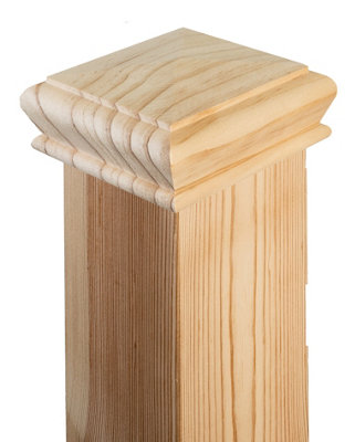 Cambridge Pyramid Newel Post Cap Pine to fit 82mm Post (W) 110mm x (L ...