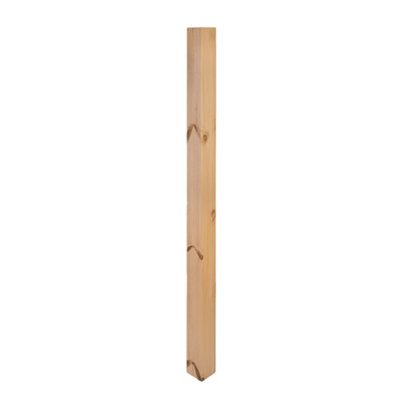 Cambridge Square Pine Newel Post (H) 1500mm (W) 90mm (D) 90mm