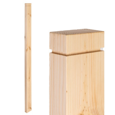 Cambridge Square Pine Stair Half Newel Post with Integrated Shadow Cap ...