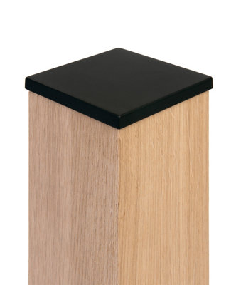 Cambridge Stair Post Cap Black Flat Full Square Thin Newel Post Cap (W ...