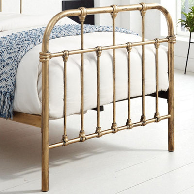Camden Antique Brass Effect Metal Victorian Hospital Style Single Bed ...