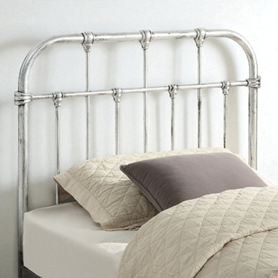 Camden Distressed Steel Effect Metal Hospital Style Single Bed Frame ...