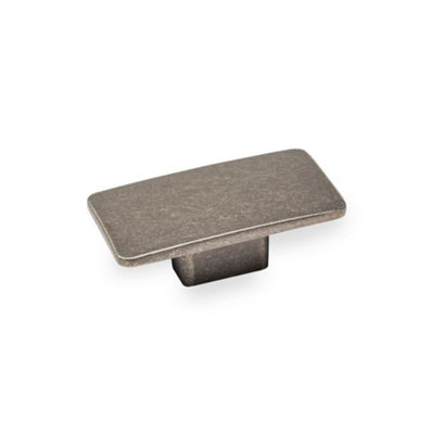 Camden Kitchen Cabinets Rectangular Knob, Pewter, Pack of 2