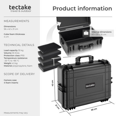 Camera Case - ABS plastic shell, 4 thick foam inserts, snap closures ...