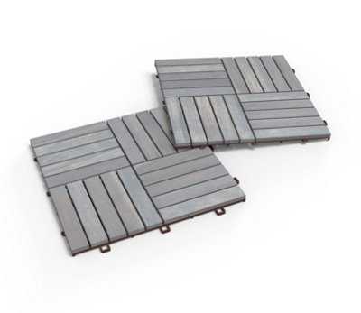 Camp 20 Acacia Hardwood Decking Tiles 30x30cm 10 Tiles per Pack Hardwax ...