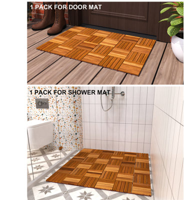 Camp 20 Acacia Hardwood Decking Tiles 30x30cm 10 Tiles per Pack Hardwax ...