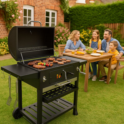 Campfire Outdoor XL Smoker Barbecue Charcoal Portable BBQ Grill Garden ...