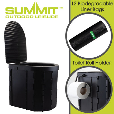 Camping Folding Toilet Portable Collapsible Toilet with Lid 31 x 35 x ...