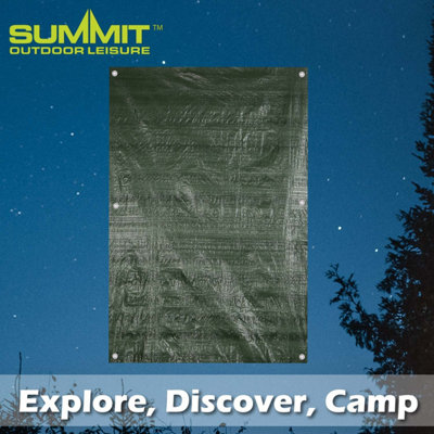 Camping Groundsheet Reinforced Eyelets Waterproof 300cm x 240cm Green X 1