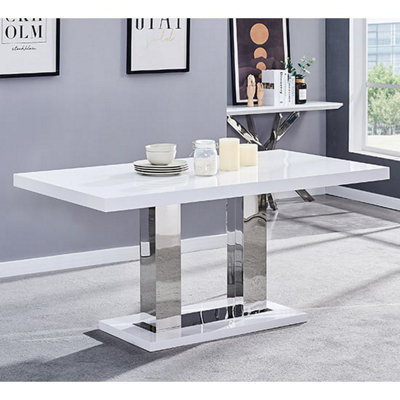 CANDICE HIGH GLOSS DINING TABLE IN WHITE