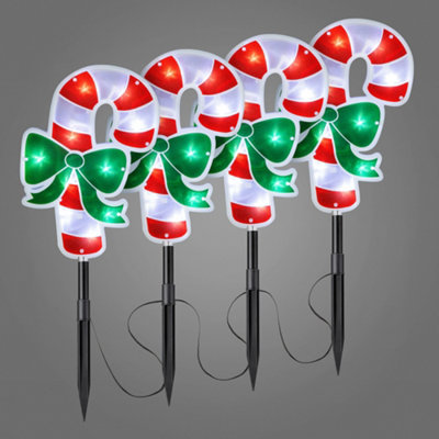 Candy Cane Lights Christmas Pathway Decorations LED Battery Operated ...