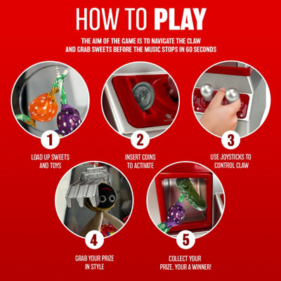 Candy Grabber Machine Toy Claw Game Kids Fun Crane Sweet Treats Grab ...