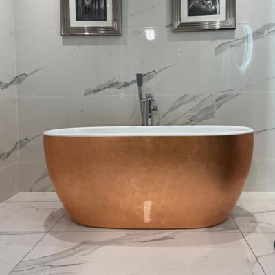 Cannes 1500mm Luxury Freestanding Bath - Copper Leaf Finish | DIY at B&Q