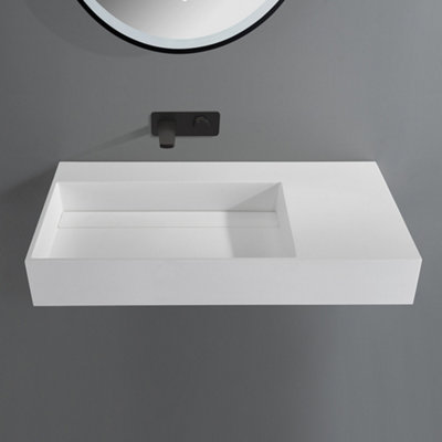 Cantabria Matt Wall Hung Stone Basin 900mm