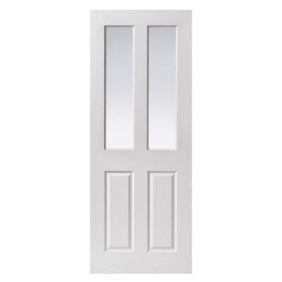 Canterbury 2 Light Clear Glass Internal Door - Grained