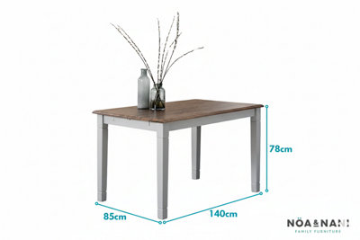 Canterbury Dining Table 140cm in Grey and Dark Pine
