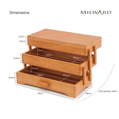 CANTILEVER CRAFT BOX - Craft Box: Cantilever: Pine Wood - Milward