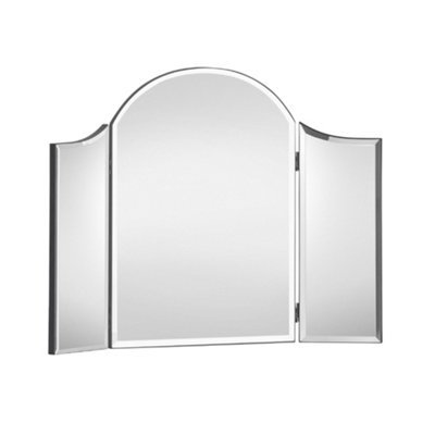 Canto Glass Dressing Table Mirror, Glass frame, Curved, Freestanding ...