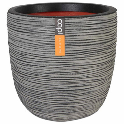 Capi Egg Planter Nature Rib 35x34 cm Anthracite KOFZ932 | DIY at B&Q