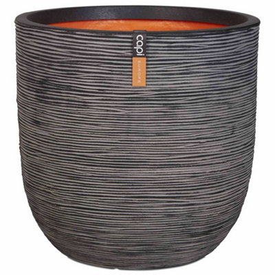Capi Egg Planter Nature Rib 54x52 cm Anthracite KOFZ935 | DIY at B&Q