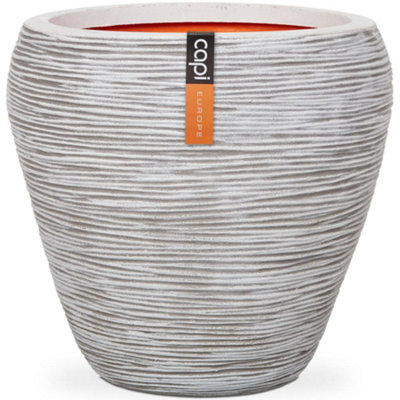 Capi Vase Nature Rib Tapered 42x38 cm Ivory KOFI362 | DIY at B&Q