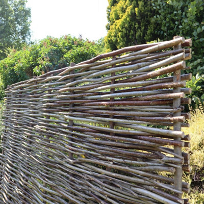 Capped Hazel Hurdle Fence Panel Premium Weave 6ft x 2ft | DIY at B&Q
