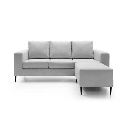 Shop Capri Reversible Corner Sofa in Light Grey
