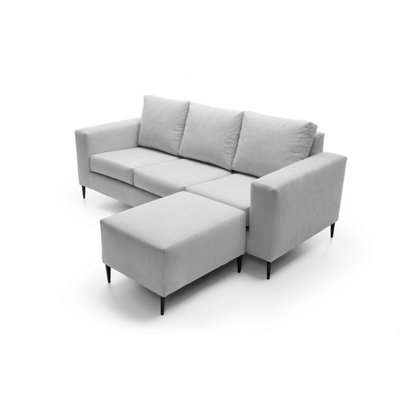 Shop Capri Reversible Corner Sofa in Light Grey