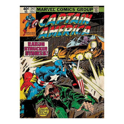 Captain America Baron Strucker Strikes Canvas Print Multicoloured (80cm ...