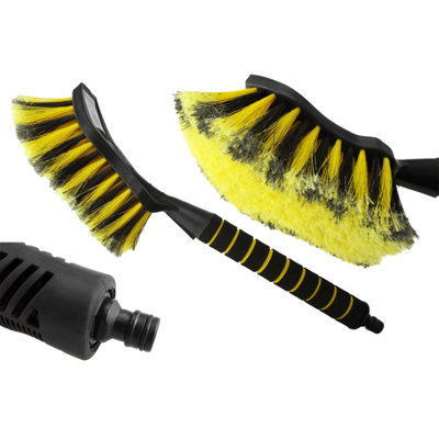 Car Alloy LONG HANDLED Wheel/body Brush SOFT Cleaning No Scratch Bristles