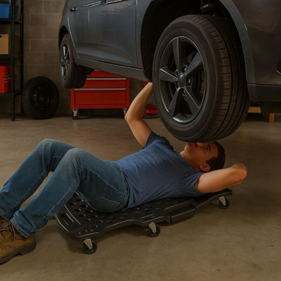 Car Creeper With 6 Wheels Garage Workshop Board Roller Seats - PCC1000