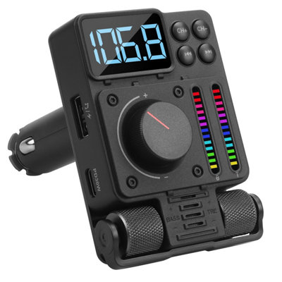Car FM Bluetooth Audio Transmitter- USB MP3 & Charging Port- Handsfree ...