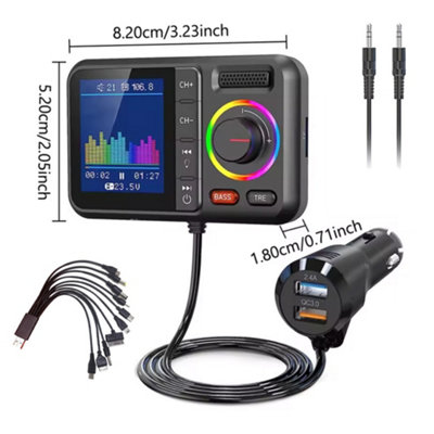 Car FM Wireless Bluetooth Transmitter MP3 Player USB Fast Charger ...