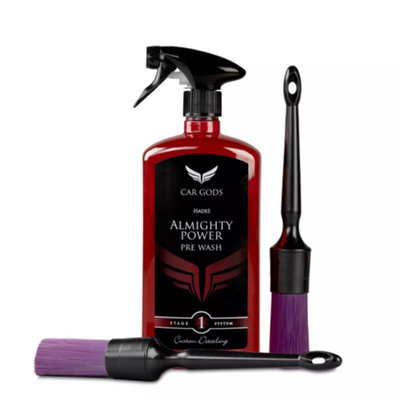 Car Gods Almighty Power Car Valet Pre-Wash & Detailing Brush Bundle Kit