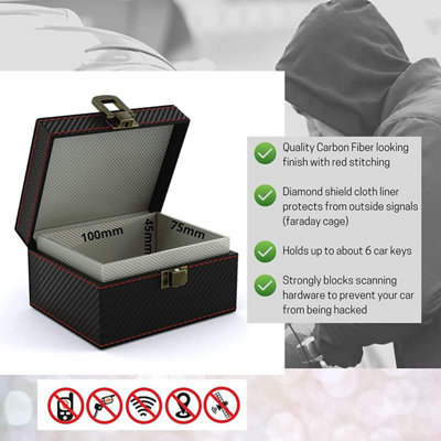 Car Key Signal Blocker Faraday Box - Protect Against Keyless Entry Attacks