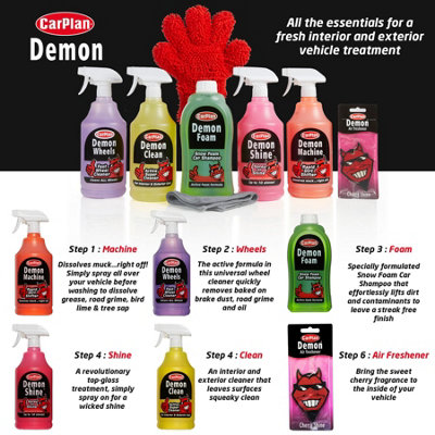 Car Valet Wash Mit Kit Carplan Demon Shine Foam Wheels Machine Clean ...