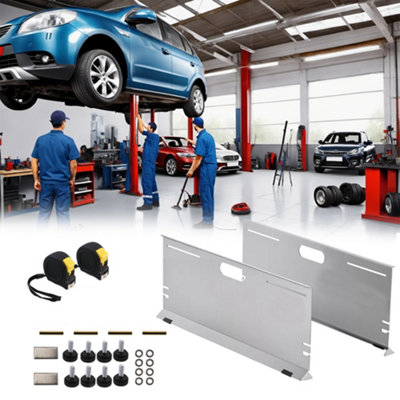 Car Wheel Toe Alignment Tool Kit with Plates, Tape Measures & Guide