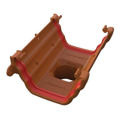 Caramel Ogee Gutter Running Outlet, Freeflow 135mm Rain Water Systems