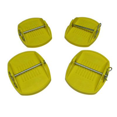 Caravan Jack Pads x4 (Corner Steady Feet Leg Stabiliser Universal Yellow)