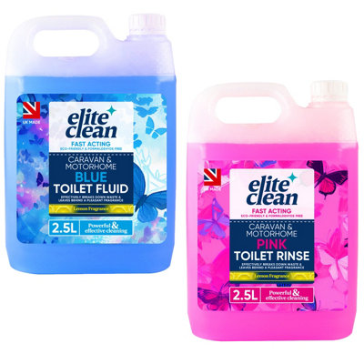 Caravan Toilet Chemical Blue Pink Rinse Fluid Solution Cleaner Caravan ...