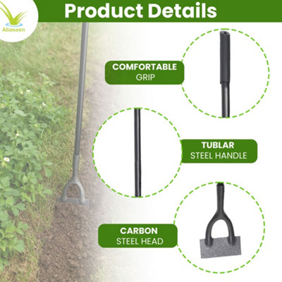 Carbon Steel Head Dutch Hoe with Long Handle Garden Tool for Weeding ...
