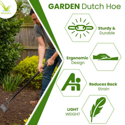 Carbon Steel Head Dutch Hoe with Long Handle Garden Tool for Weeding ...
