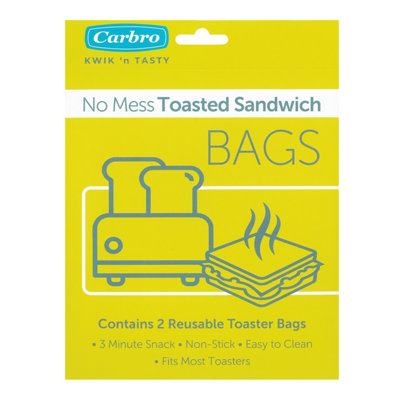 Carbro No Mess, Non-Stick, Reusable Toasted Sandwich Toaster Bags (Pack ...