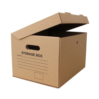 Cardboard A4 Printed Archive Storage Filing Boxes With Handles - Pack ...