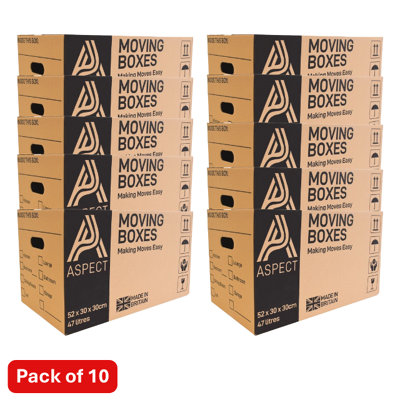 Cardboard Moving Boxes Storage Packing Boxes 47L with Carry Handles 52 ...