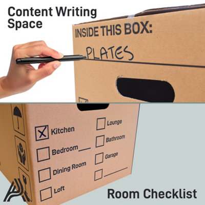 Cardboard Moving Boxes Storage Packing Boxes 47L with Carry Handles 52 ...